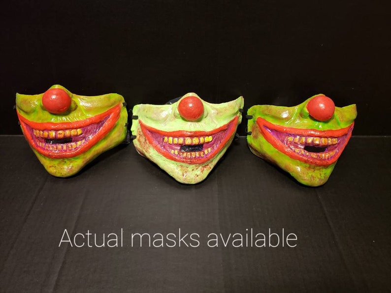 Scary Evil Clown Latex Half Mask Halloween Cosplay - Etsy