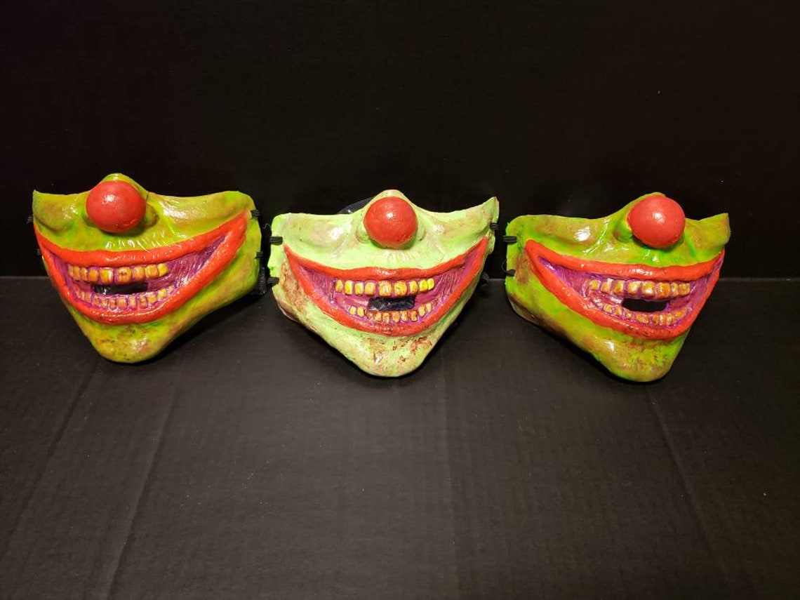 Scary Evil Clown Latex Half Mask Halloween Cosplay - Etsy