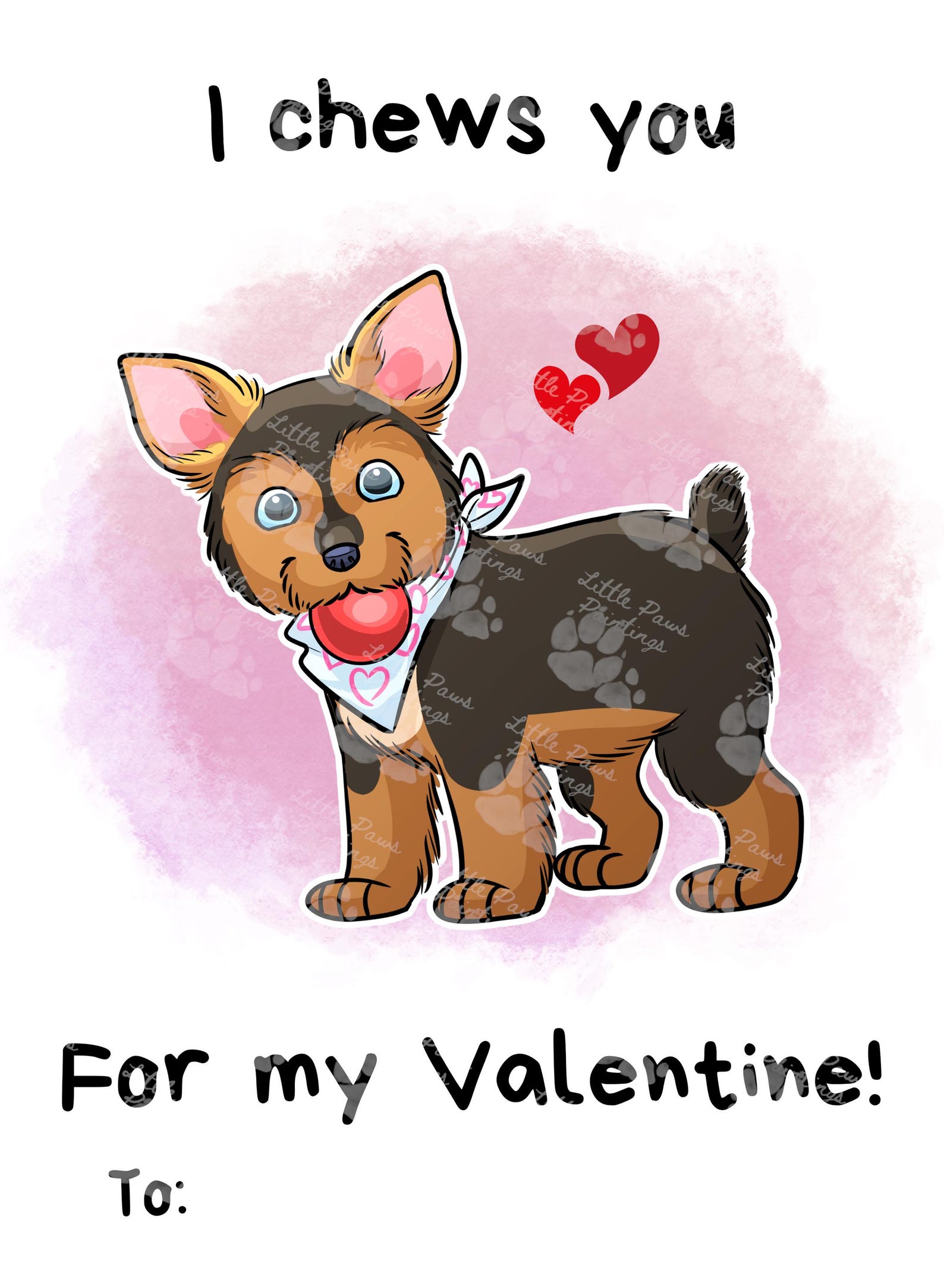 Puppy Love Valentine's Card Printable Instant Digital Download Dog ...