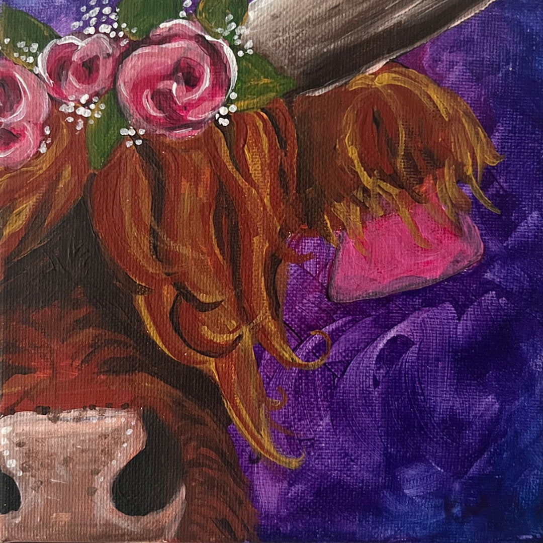 Original Cow Painting Rosie, the Highland Heifer - Etsy