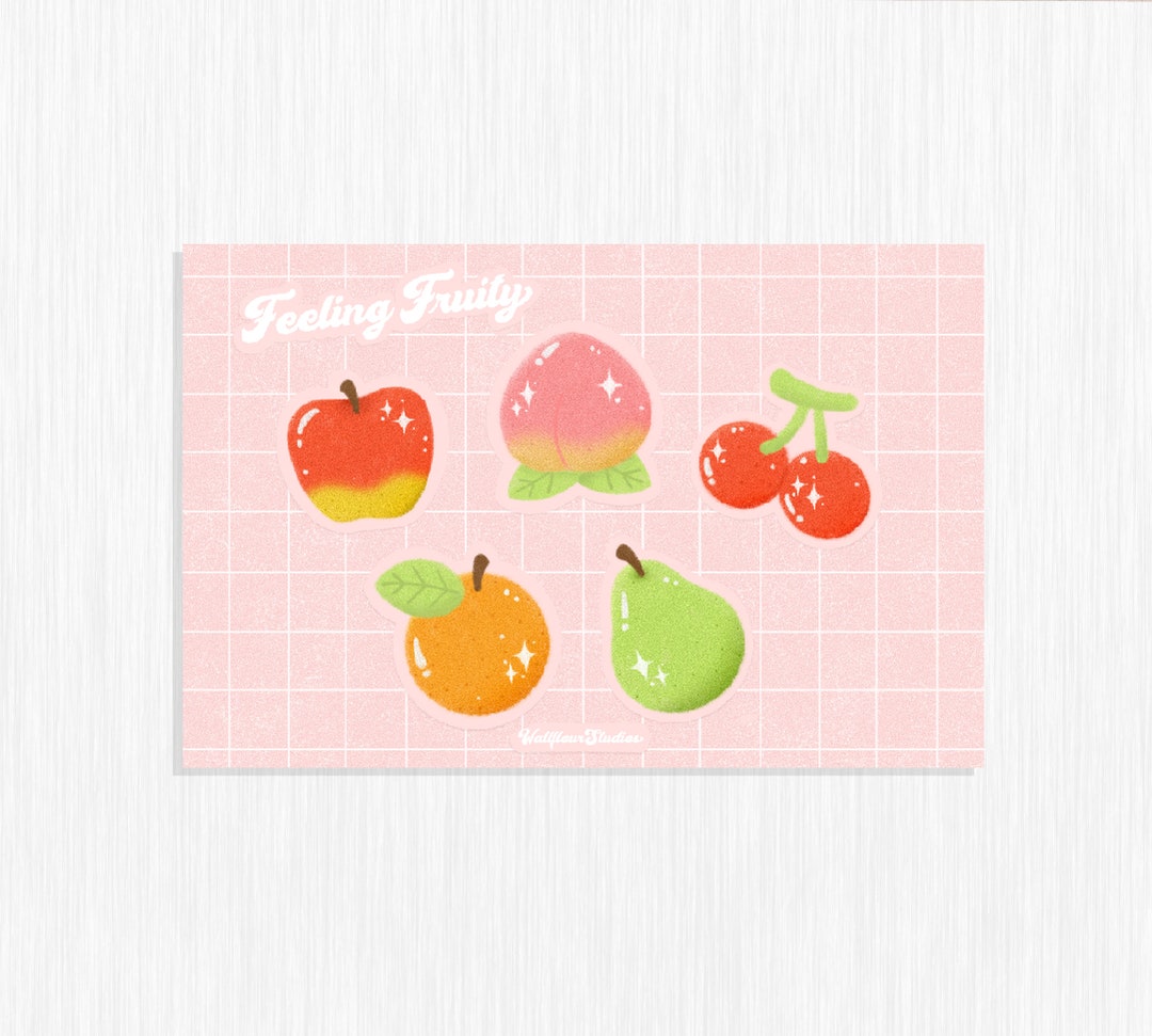 Fruit Sticker Sheet, Fruit Stickers, Animal Crossing Sticker, Fruity ...