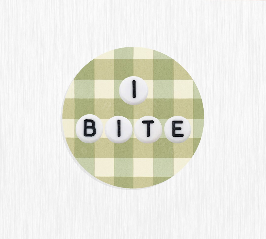 I Bite Sticker, Letter Bead Sticker, Origional Art, Illustration ...