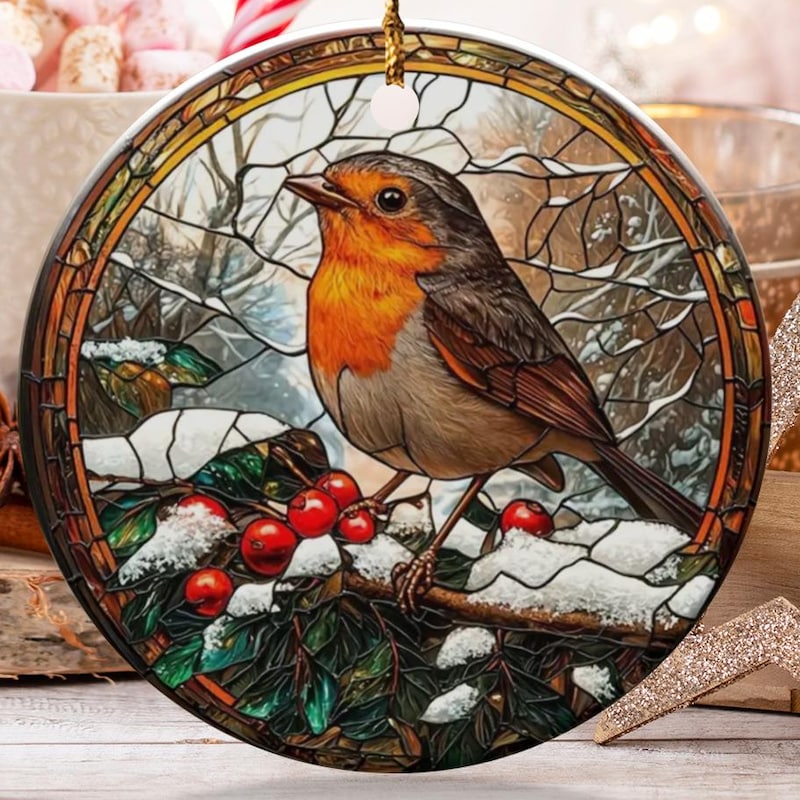 Winter Robin Ornament - Etsy