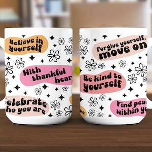 Inspirational Quote Mug, Motivational Morning Coffee Cup, Positive ...