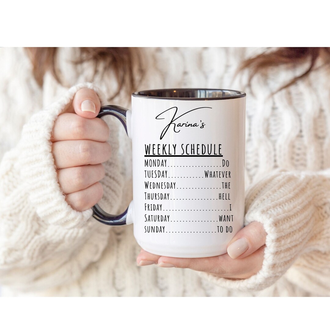 Retiring Weekly Schedule Custom Mug, Retirement Gifts for Women ...