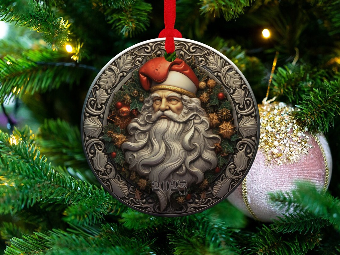 Santa 2024 Ornament, 2024 Christmas Decoration, Holiday Gift Idea ...