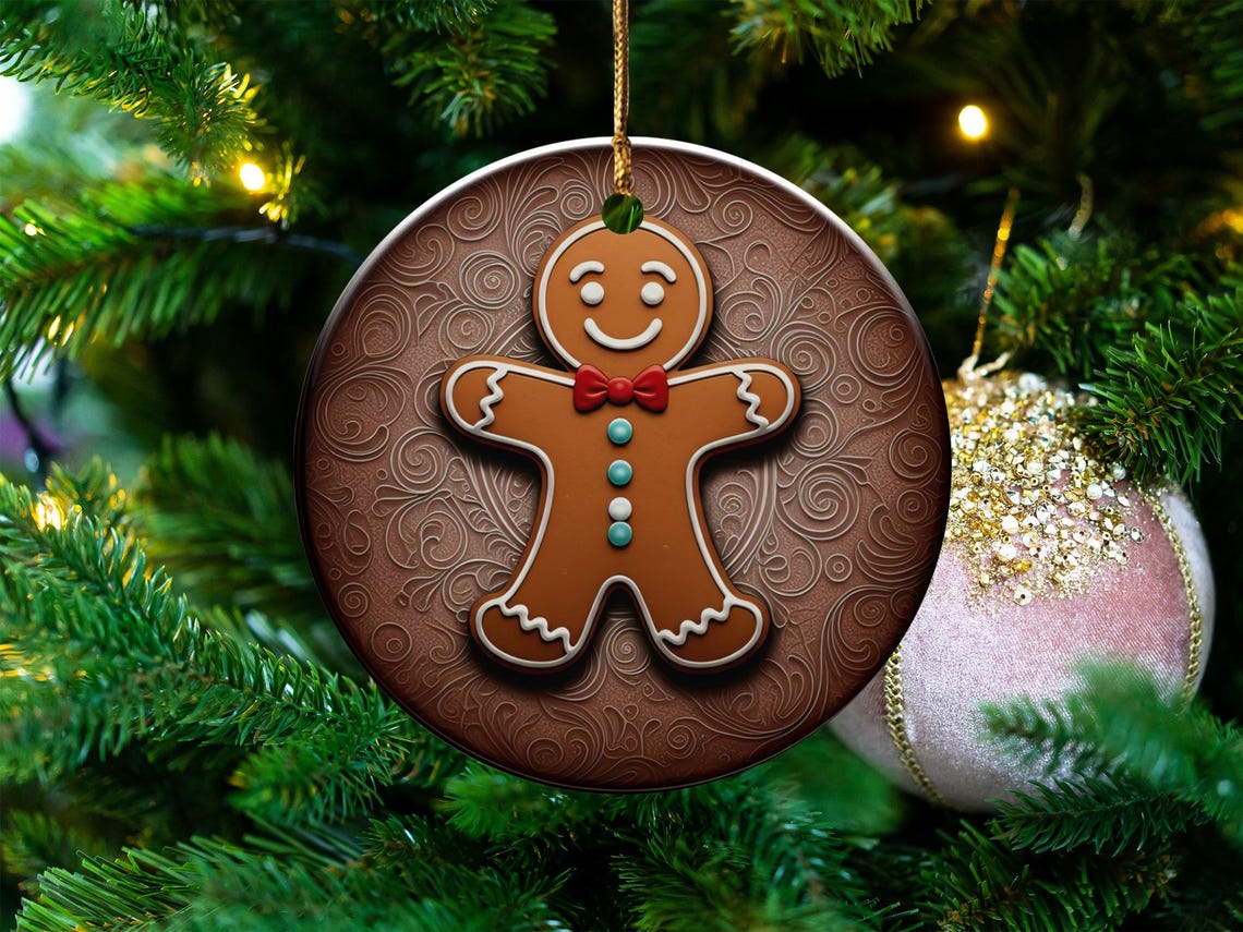 Gingerbread Ornament, Holiday Ornament, Christmas Ornament, Festive ...