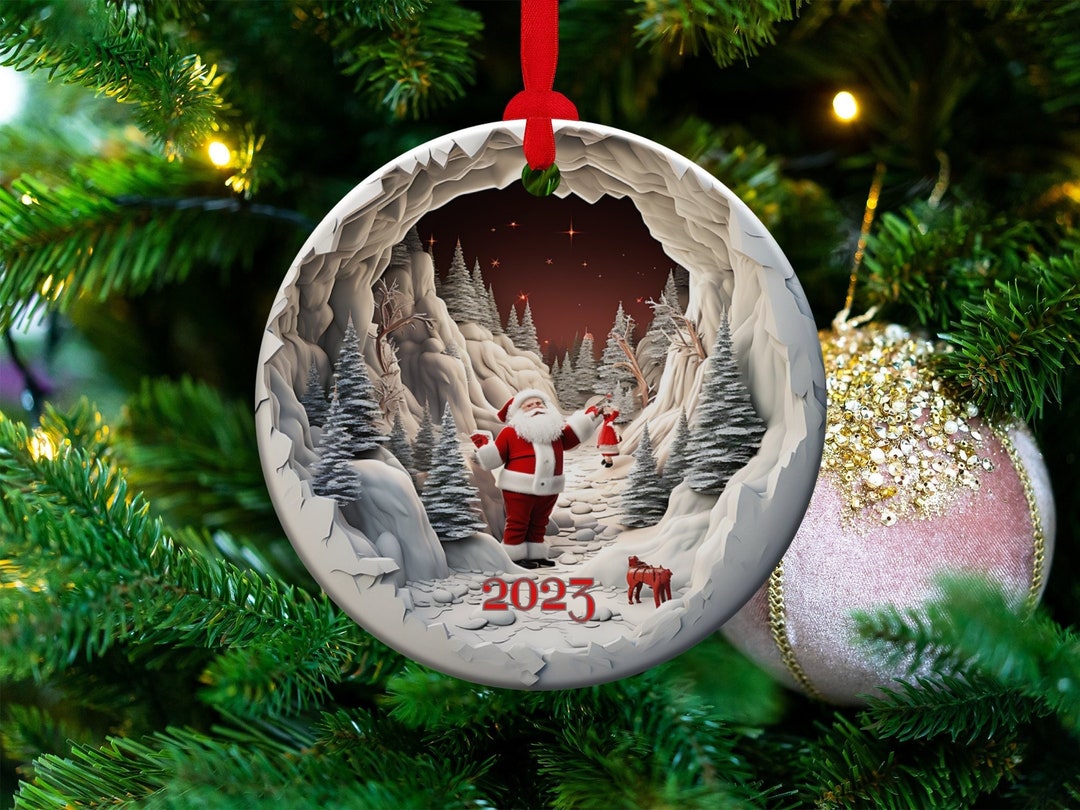 Santa 2023 Ornament, 2023 Christmas Decoration, Holiday Gift Idea ...