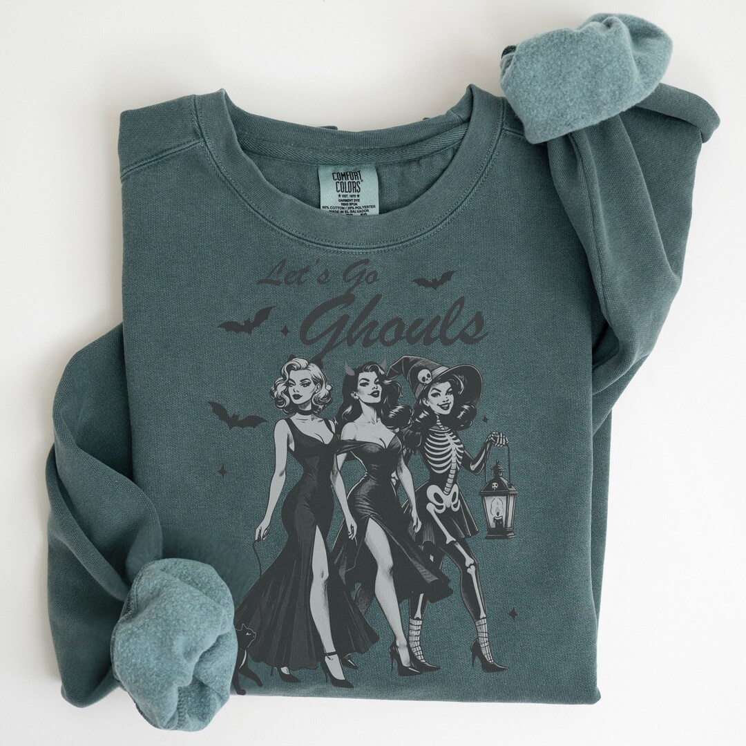 Let's Go Ghouls Halloween T-shirt, Spooky Season Women's Tee, Retro ...