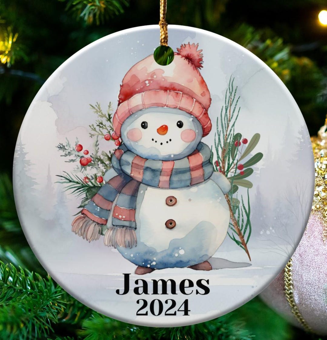 Festive Snowman Ornament, Customizable Christmas Decoration ...