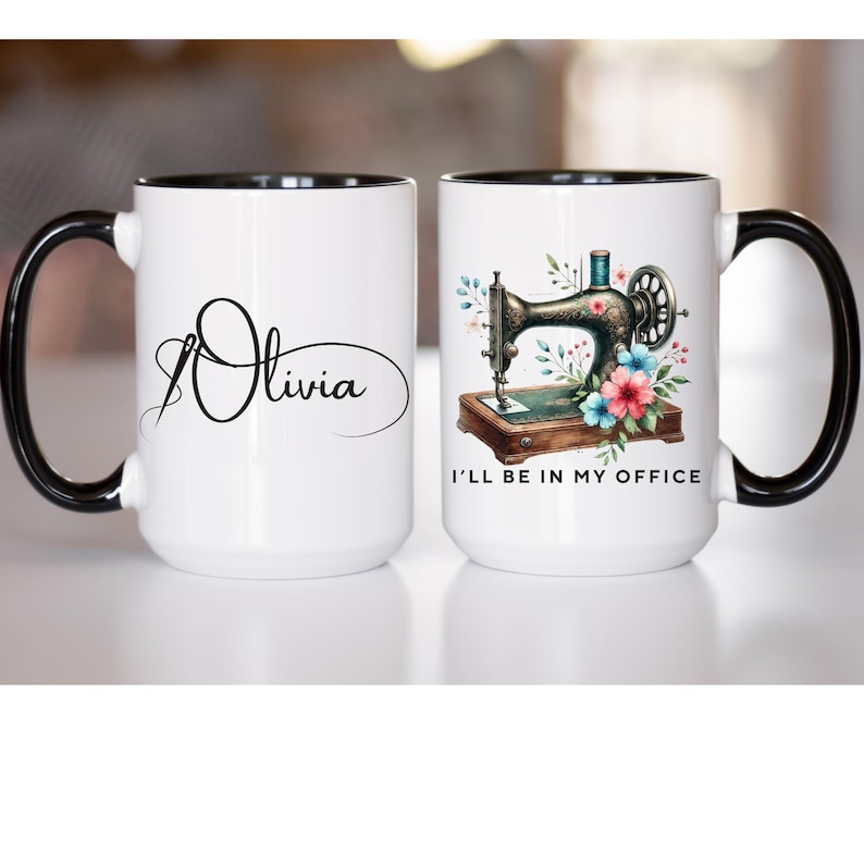 Personalized Sewing Mug, Custom Name Crafter Mug, I'll Be in My Office ...