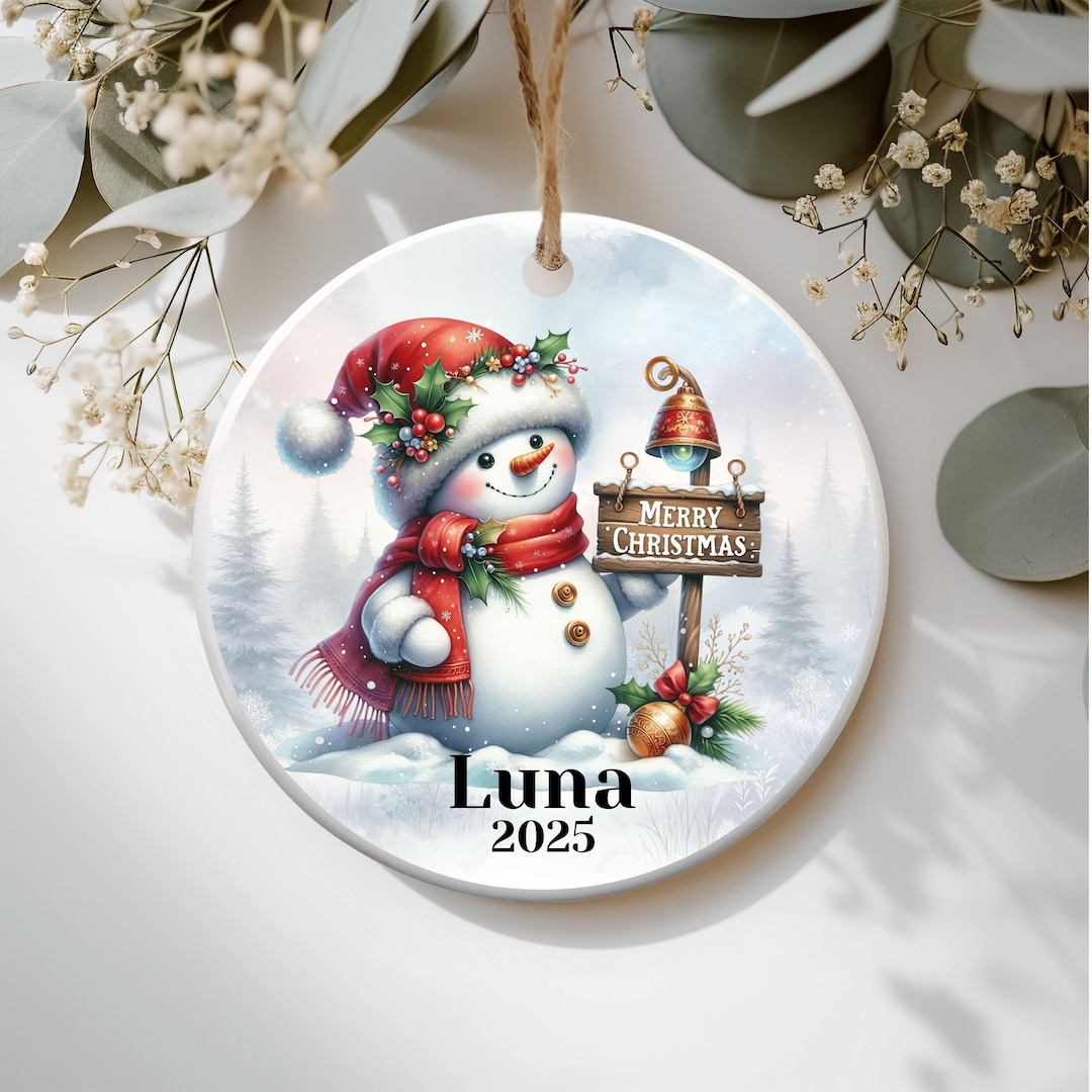 Personalized Snowman Ornament, Custom Family Ornament, Kids Christmas ...