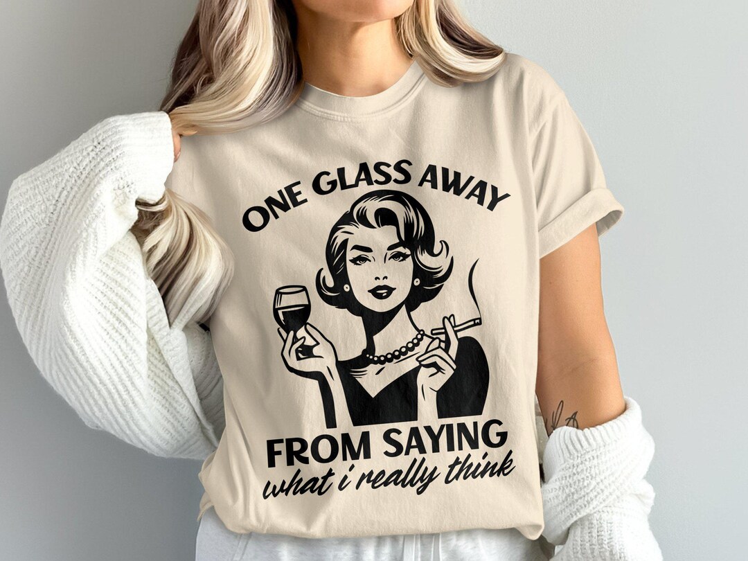 Comfort Colors Funny Wine Lovers T-shirt, Retro Style Graphic Tee ...