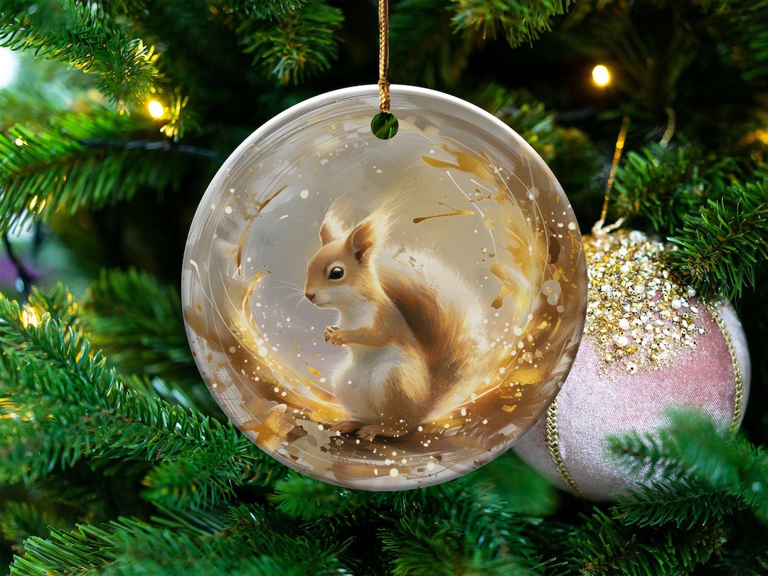 Cute Squirrel Ornament, Woodland Animal Decor, Handcrafted Holiday ...