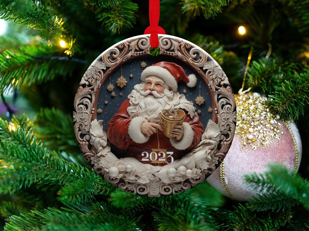 Santa 2023 Ornament 2023 Christmas Decoration Holiday Gift - Etsy UK