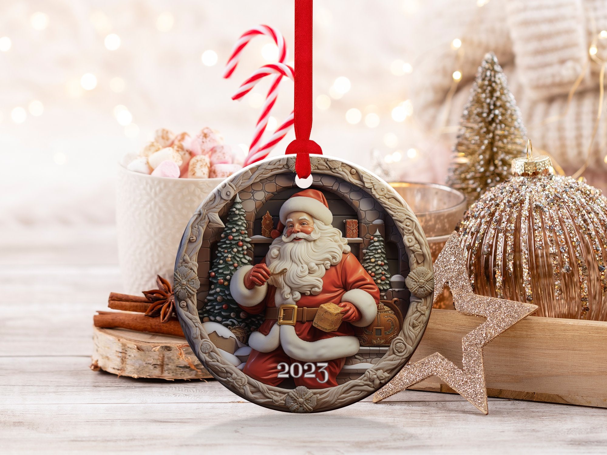 Santa 2023 Ornament, 2023 Christmas Decoration, Holiday Gift Idea sold ...