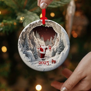 Santa 2023 Ornament, 2023 Christmas Decoration, Holiday Gift Idea ...