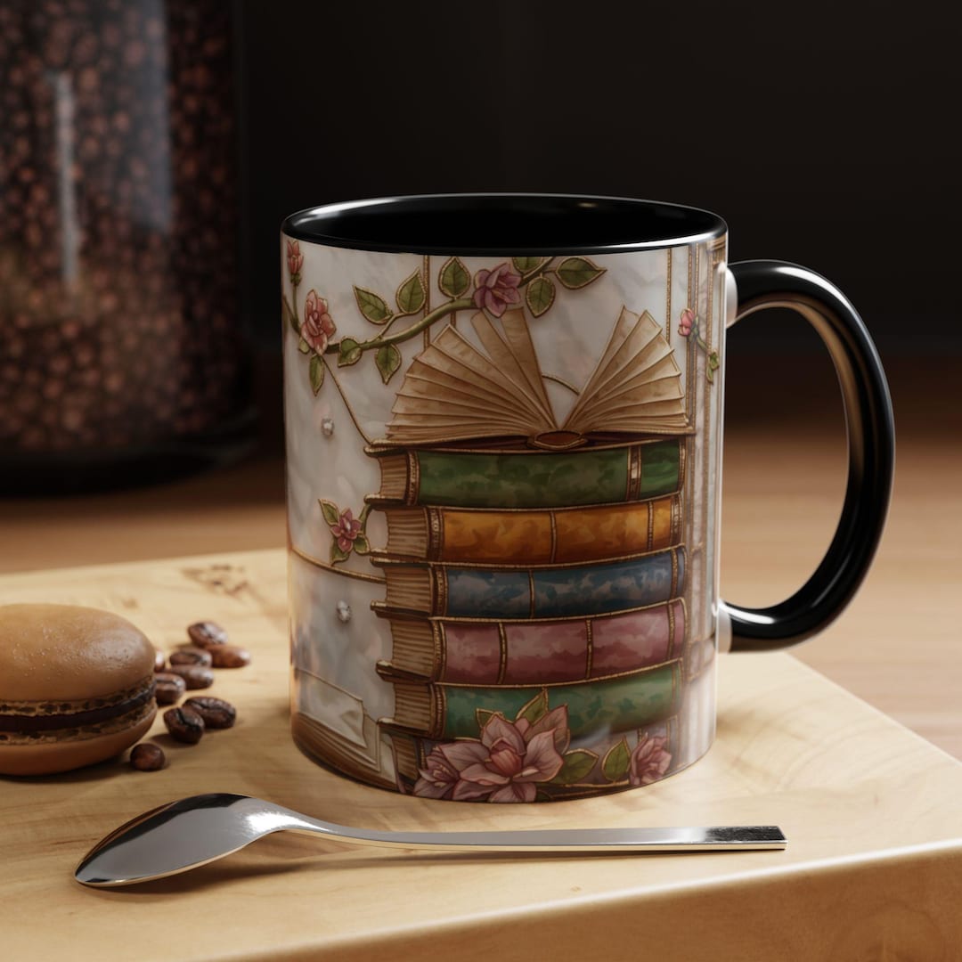 Book Lover Mug, Vintage Library Aesthetic Coffee Cup, Dark Academia ...