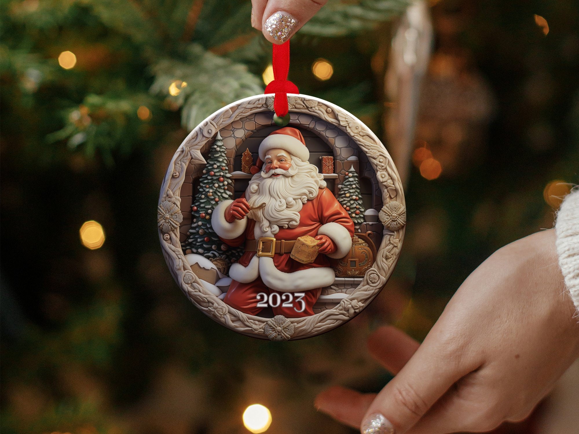 Santa 2023 Ornament, 2023 Christmas Decoration, Holiday Gift Idea sold ...