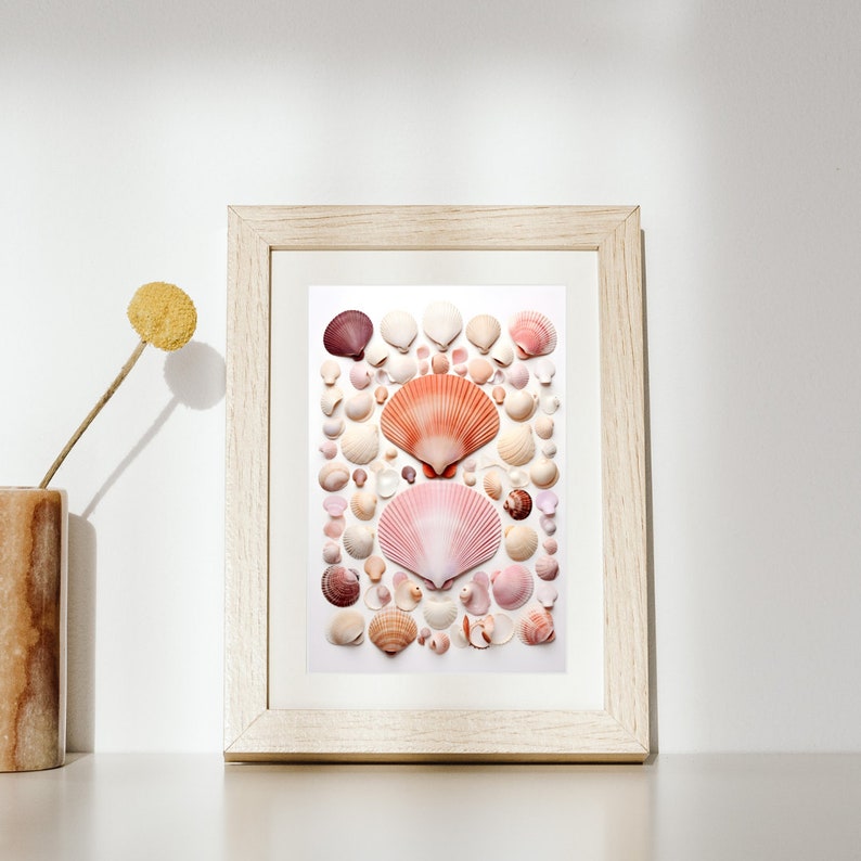 Shell Poster Shells Seashell Print Wall Decor Decor Aesthetic Wall Art ...