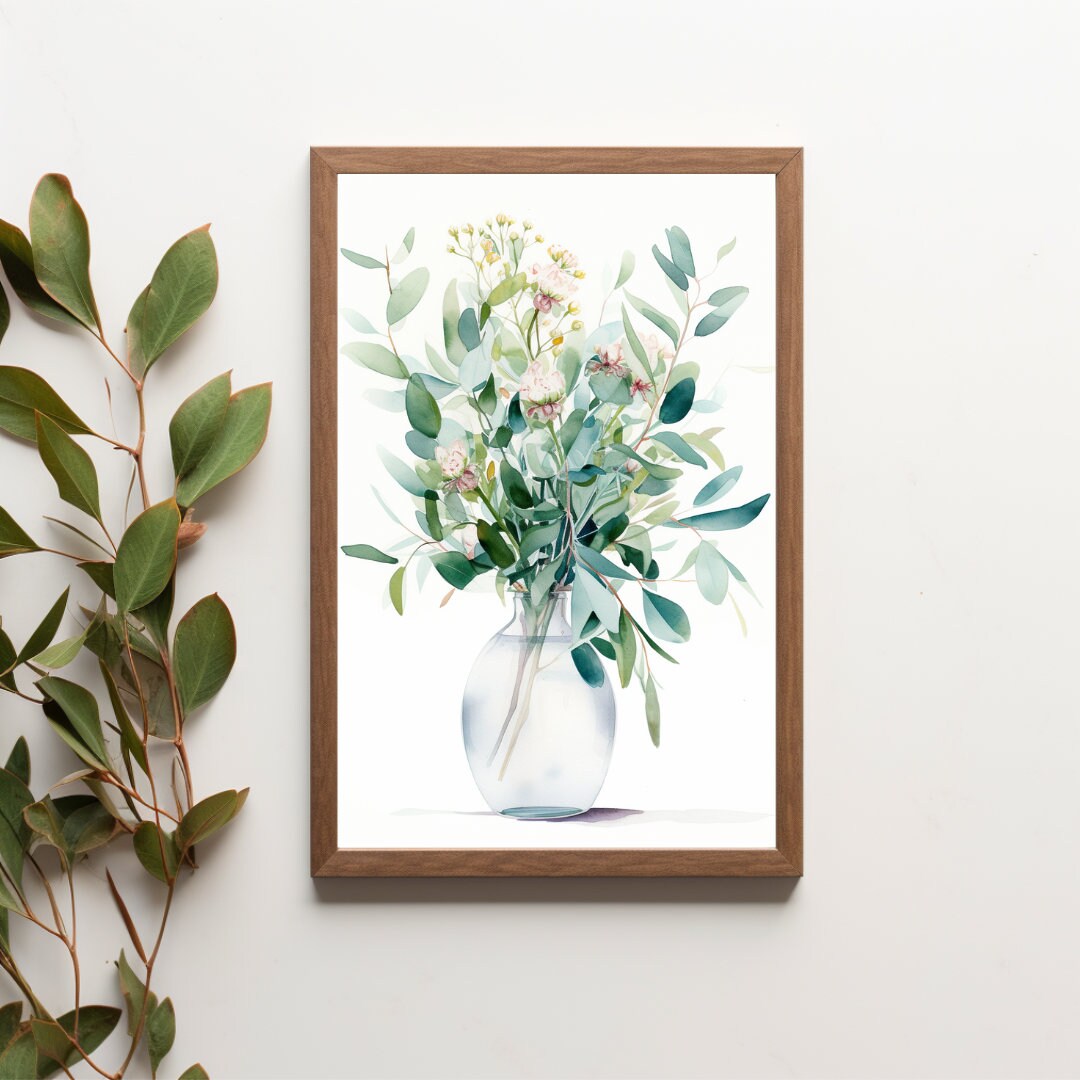 Watercolor Eucalyptus Poster, Eucalyptus Print, Watercolor Printable ...