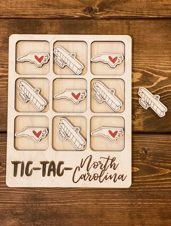 North Carolina Tic Tac Toe Game State Tic Tac Toe Game - Etsy