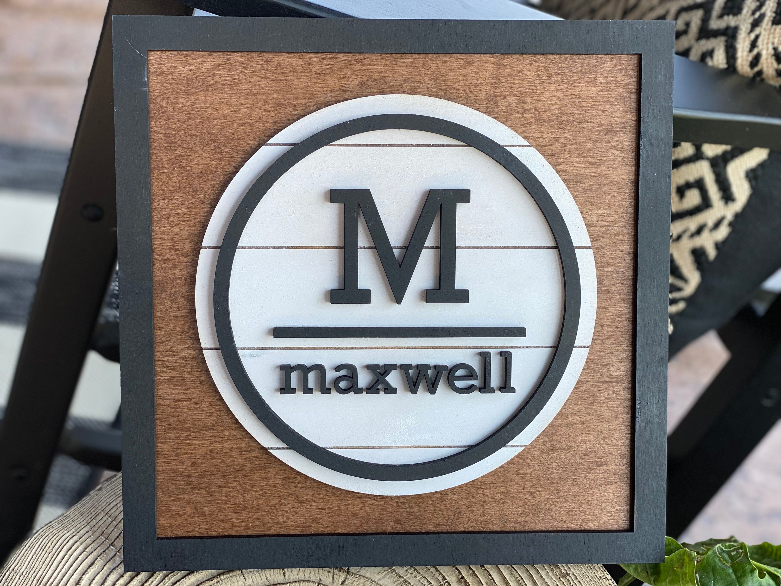 Modern Farmhouse Monogram Sign Farmhouse Monogram Sign Wall Art ...