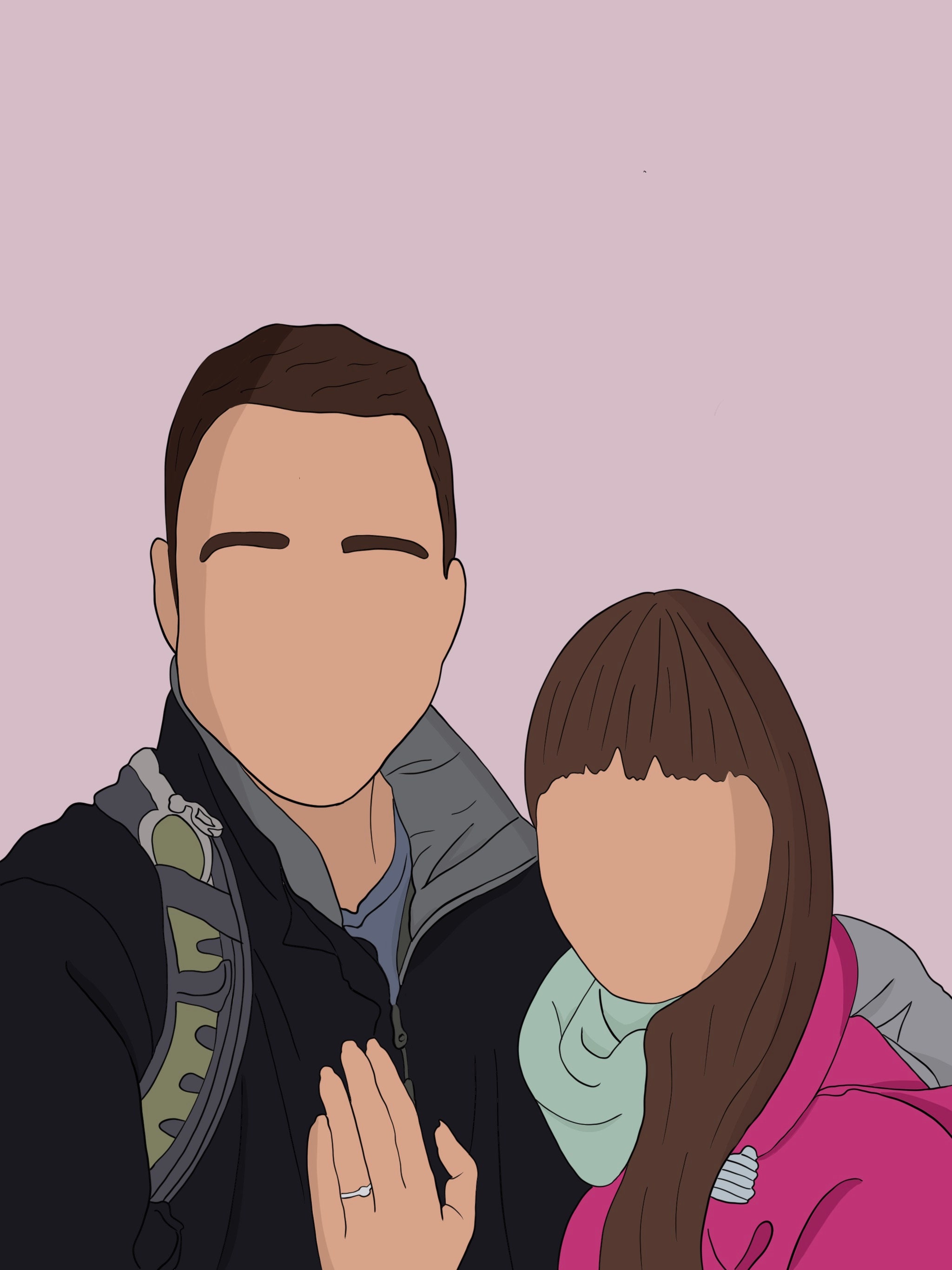 Faceless Couples Digital Illustrations Portraits Etsy
