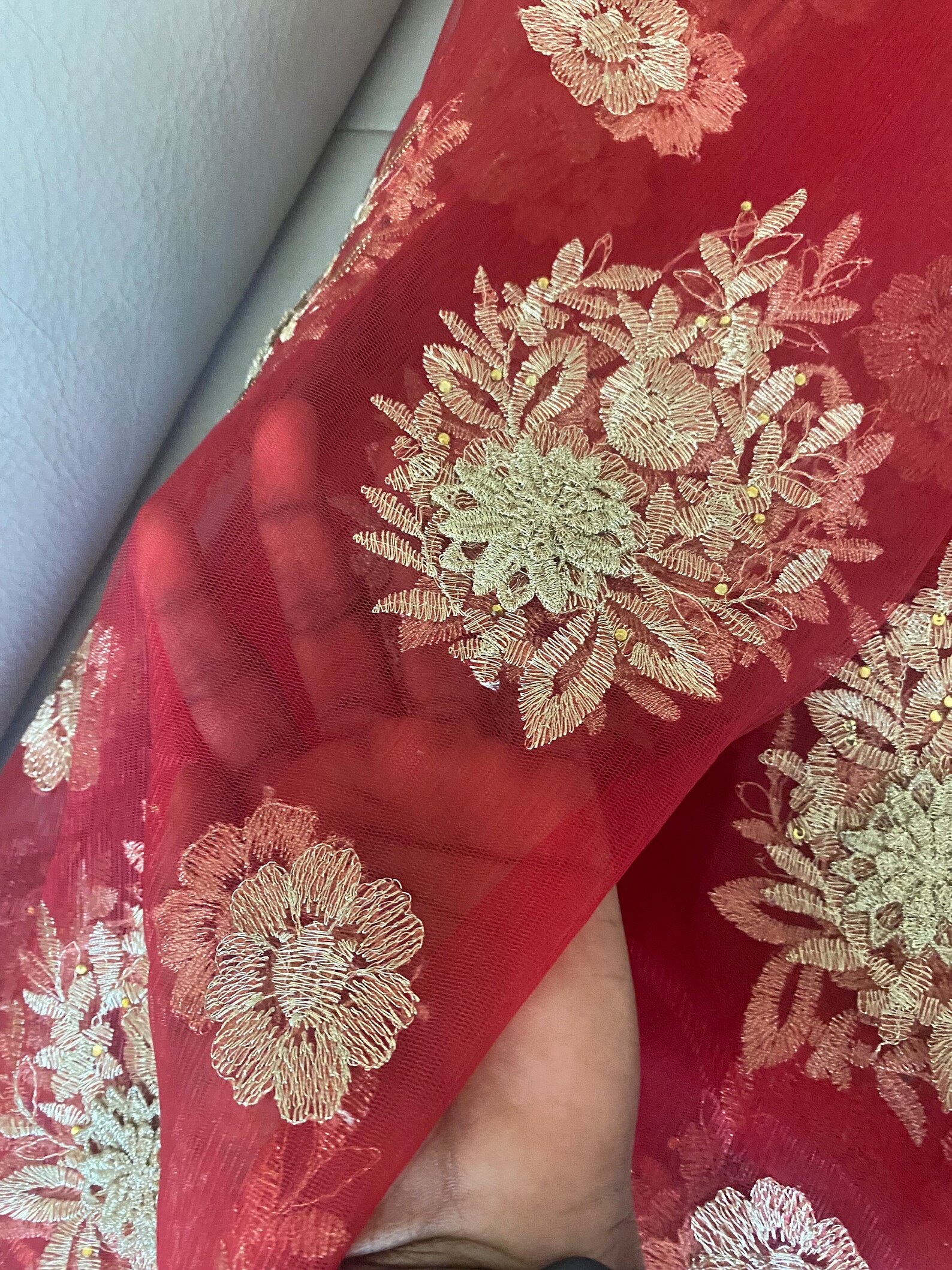 5 Yards Lace Fabric, African Lace Fabric, Embroidered Red Lace Fabric ...