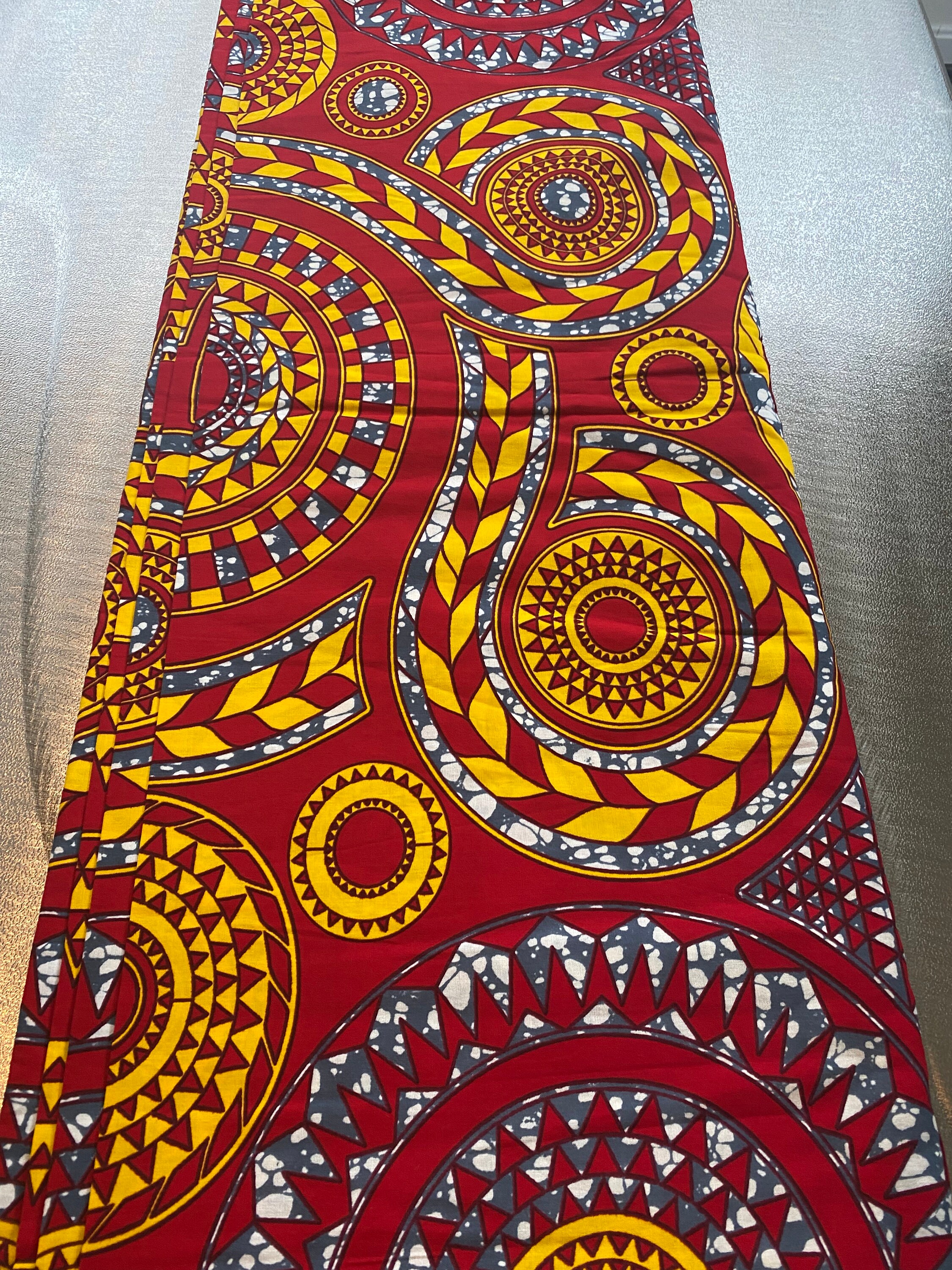 African Fabric per Yard, Red Ankara Fabric, Kente Fabric, Ghana Fabric ...