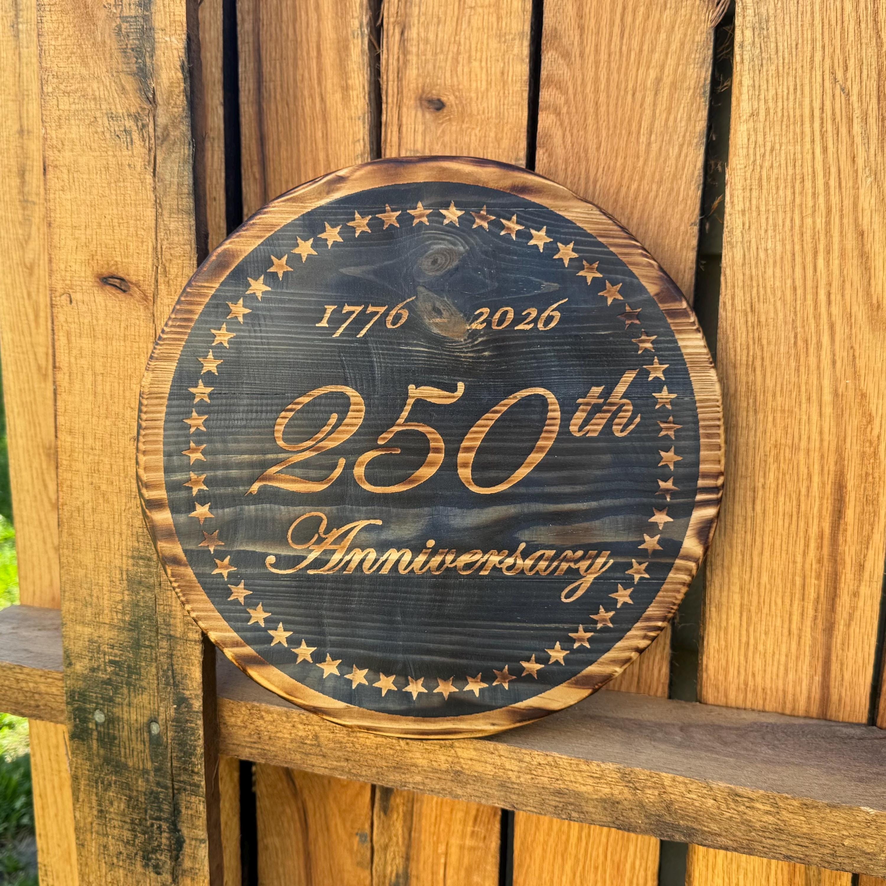 250th Anniversary United States Blue Handcrafted Commemorative Wooden ...