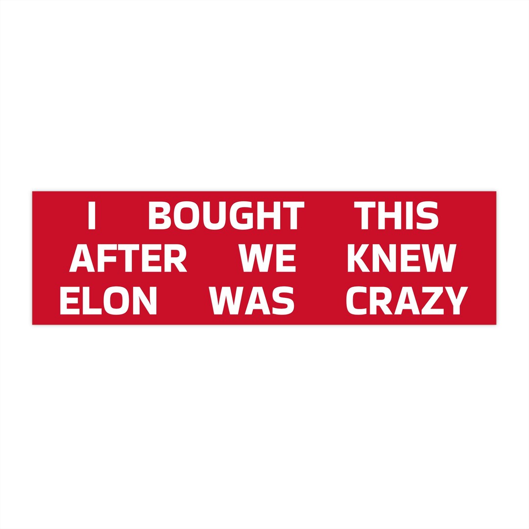 Elon Musk Tesla Red MAGA Bumper Sticker by American Patriot Car Decal ...