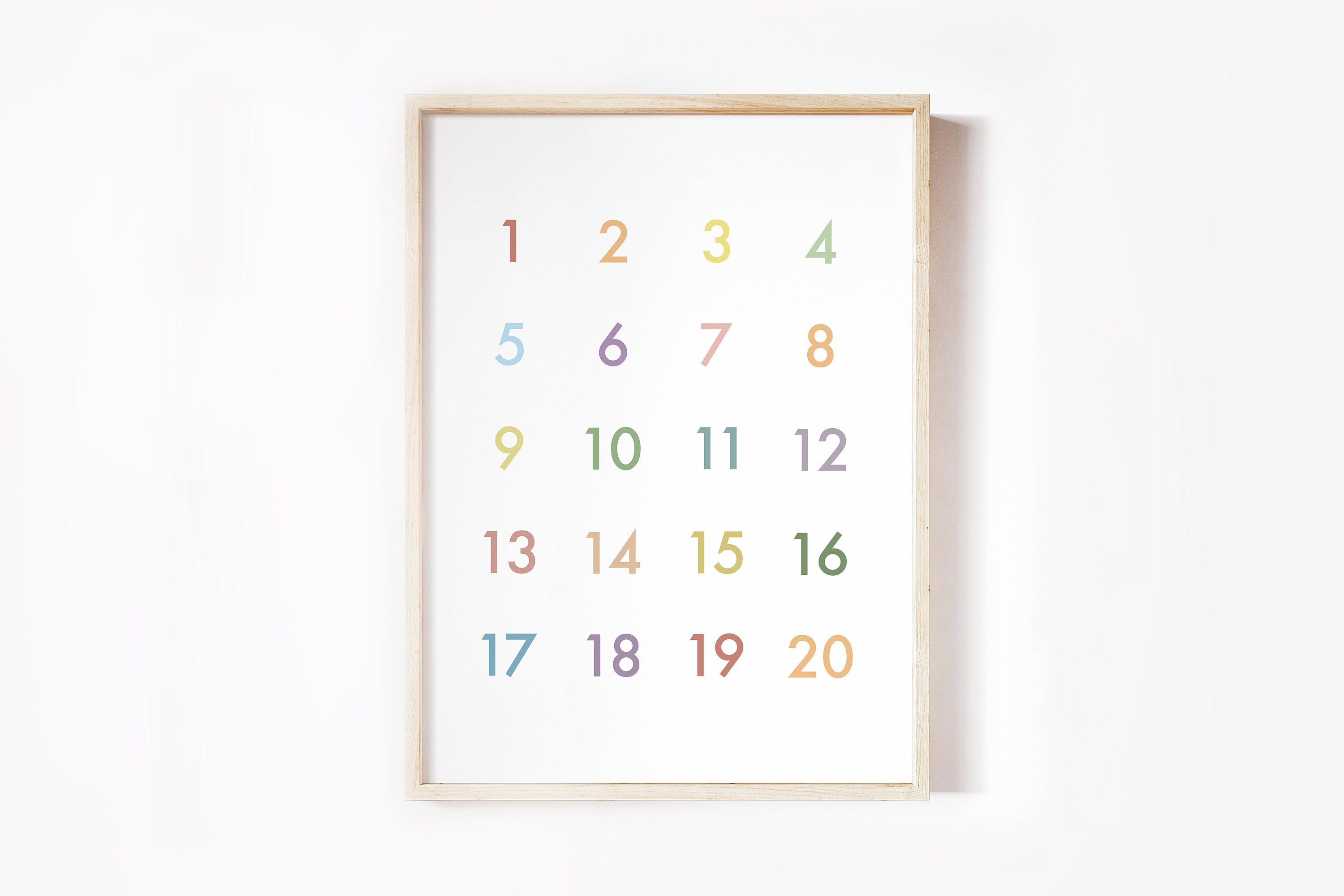 Pastel Rainbow Numbers Printable | Nursery Wall Art | Minimal Numbers ...