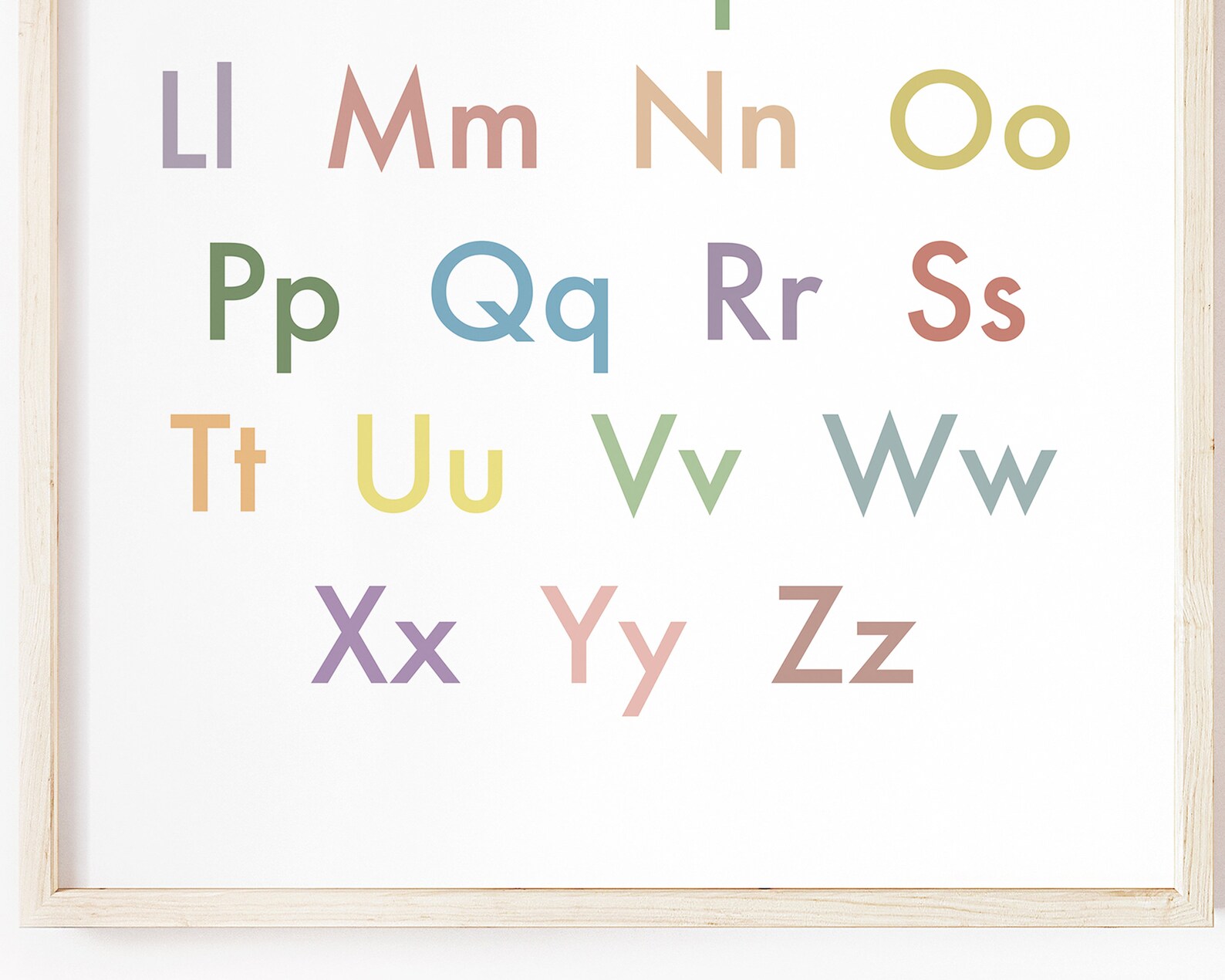 Pastel Rainbow Alphabet Printable Nursery Wall Art Minimal Abcs Decor ...