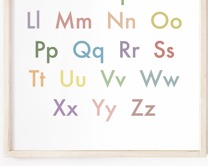 Pastel Rainbow Alphabet Printable | Nursery Wall Art | Minimal Abcs ...
