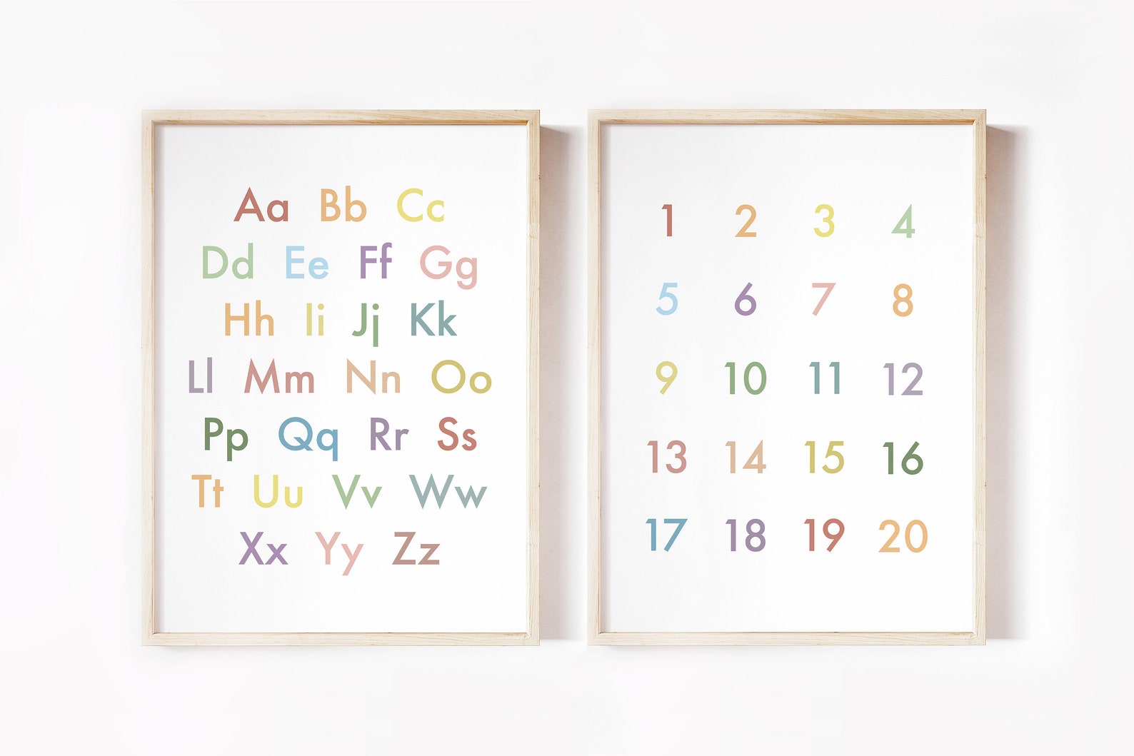 Pastel Rainbow Alphabet & Numbers Printable | Nursery Wall Art ...