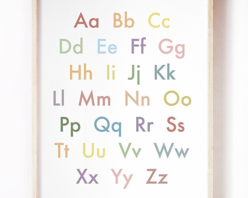 Pastel Rainbow Alphabet Printable | Nursery Wall Art | Minimal Abcs ...