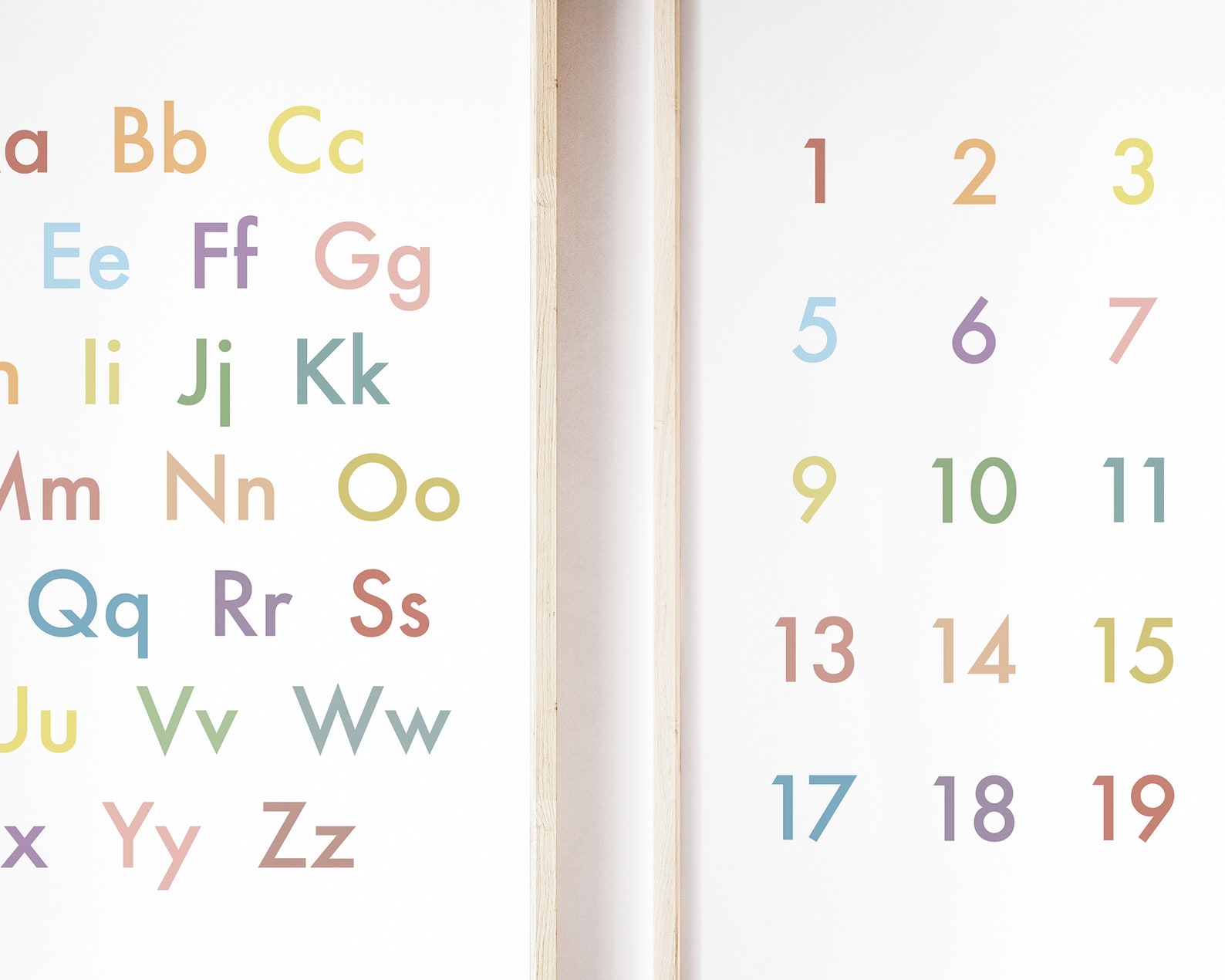 Pastel Rainbow Alphabet & Numbers Printable | Nursery Wall Art ...