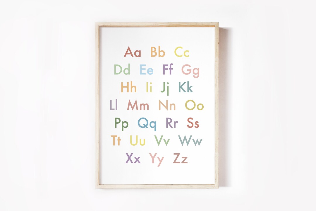 Pastel Rainbow Alphabet Printable | Nursery Wall Art | Minimal Abcs ...