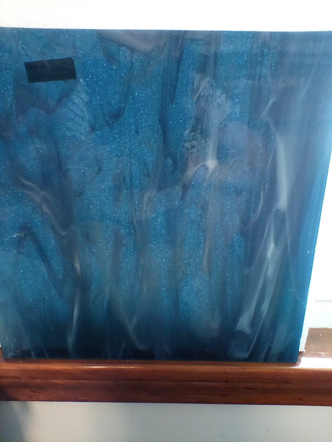 Steel Blue and White Wispy Spectrum 838-94 Stained Glass Sheet 8x6 or ...