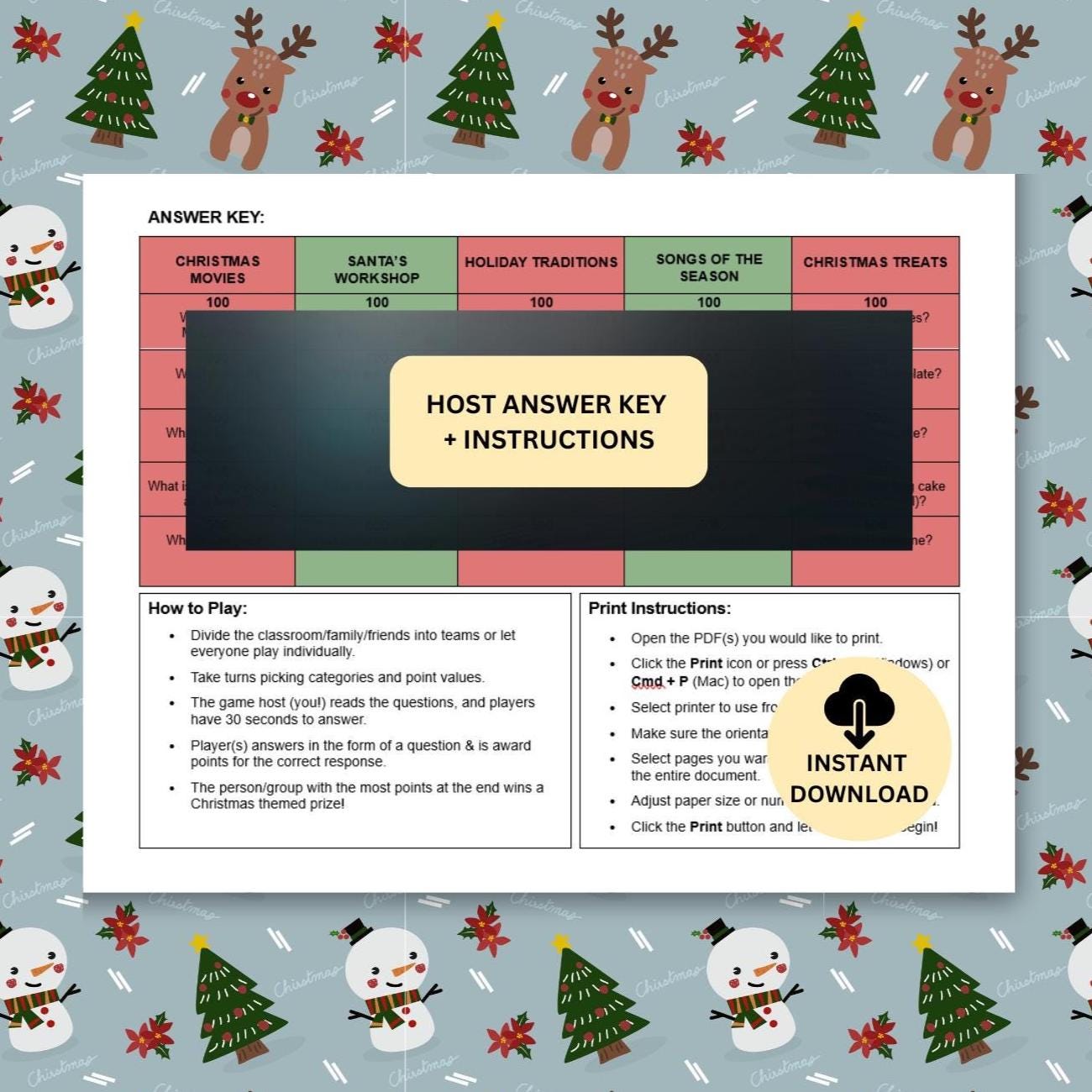 Christmas Jeopardy, Fun Family & Friends Activity, Party and Holiday ...