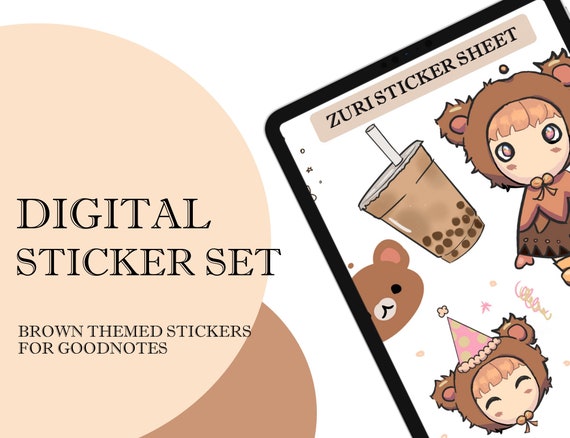 Digital Sticker Set Brown Themed Zuri Stickers for Goodnotes 5 - Etsy