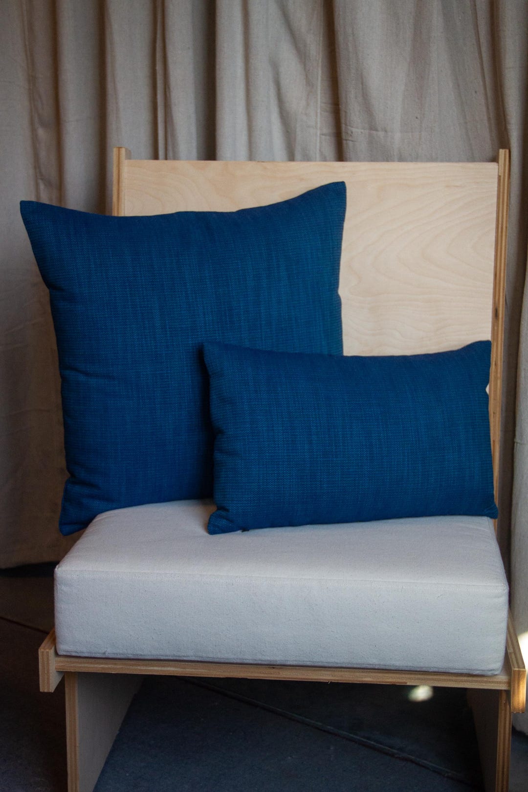 Blue Textured Pillow | Perennials Atomic in Lagoon | Handmade Luxury ...
