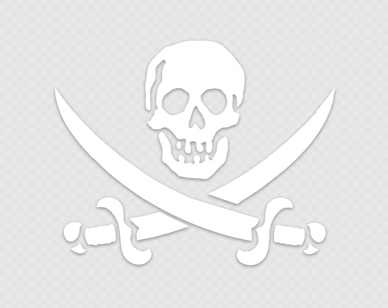 Pirate Window Sticker, Jolly Roger Window Sticker, Die Cut Window ...