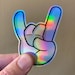 Rock on Sticker, Rock and Roll, Hand Sign, Rock on Sign, Holographic ...