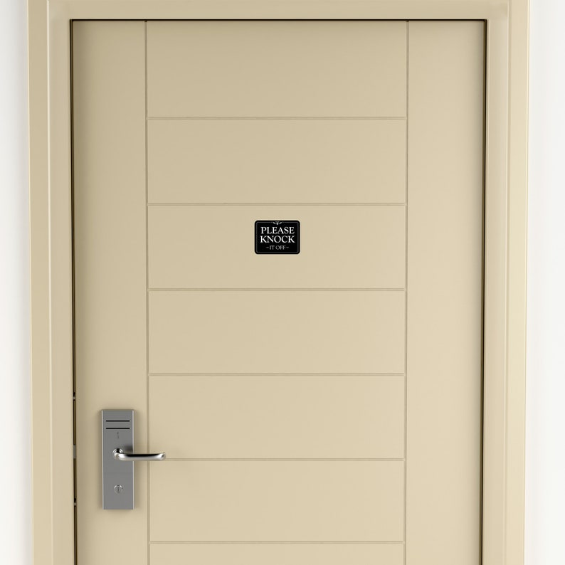 Funny Door Sticker, Please Knock, Pun, Knock It Off, Word Play, Funny ...