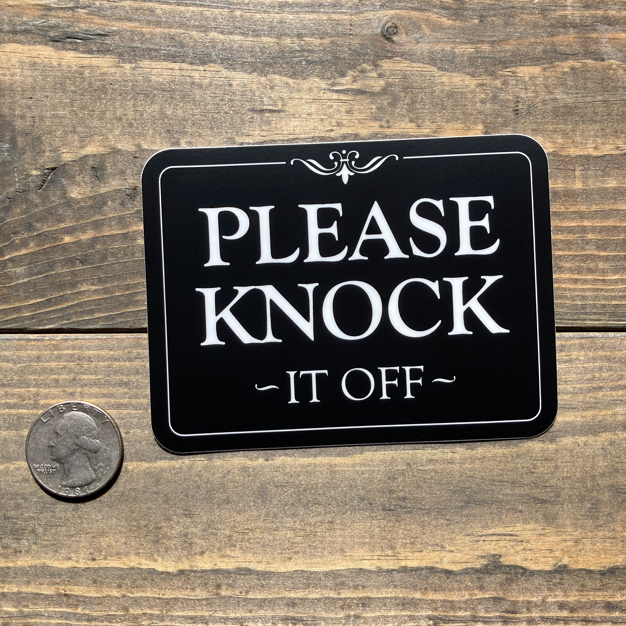 Funny Door Sticker, Please Knock, Pun, Knock It Off, Word Play, Funny ...