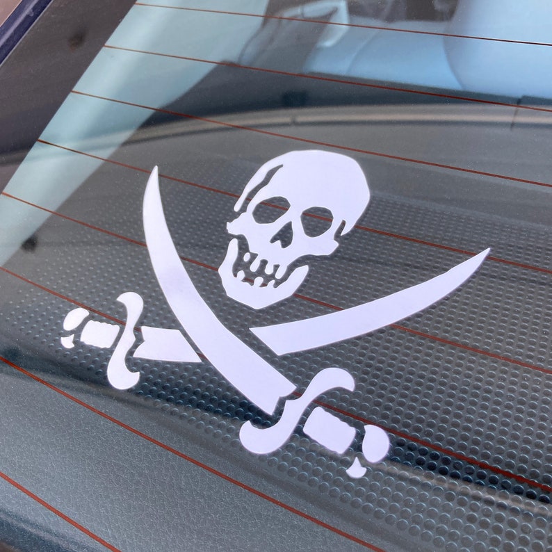 Pirate Window Sticker, Jolly Roger Window Sticker, Die Cut Window ...