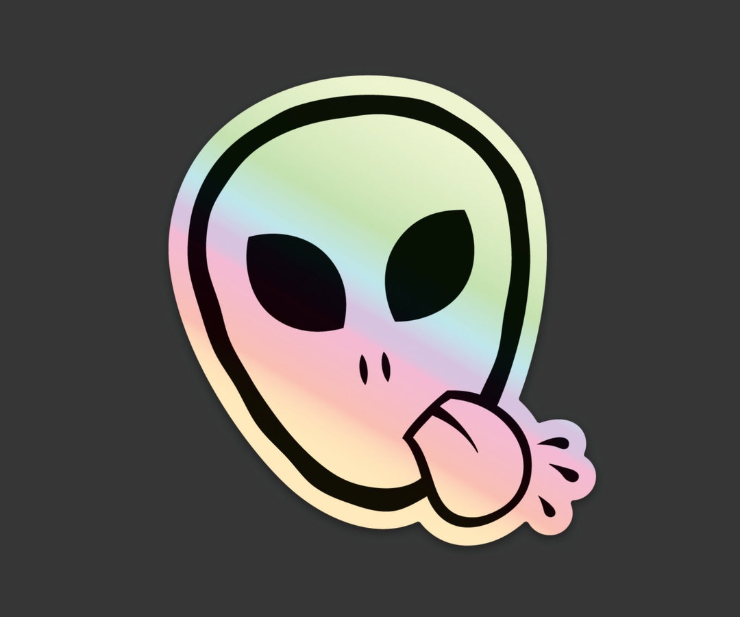 Alien Face Sticker, Rude Alien, UFO, Alien, Space, Funny, Extra ...