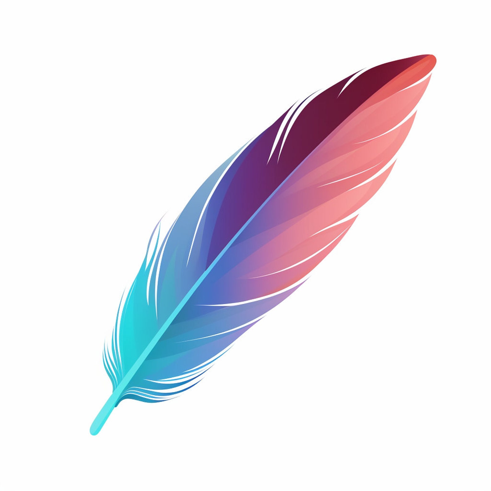 Colorful Premium Feather PNG, Feather SVG, Feather Graphic, Feather ...